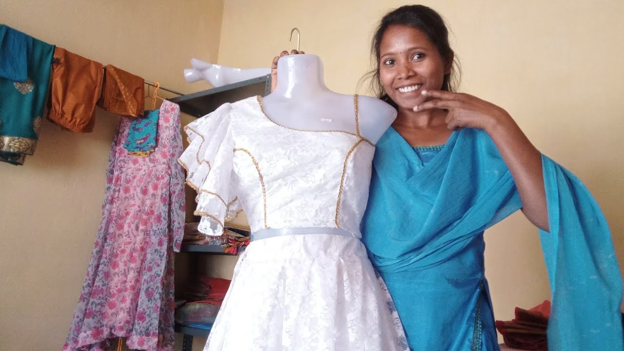 plain net kapda se 30 minute ke andar one sleeves blouse lehenga banana ...