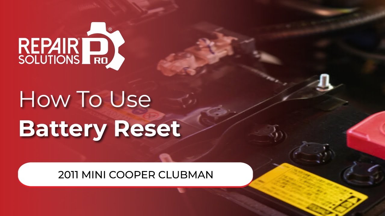 How to Use Battery Reset Function on SDS | 2011 Mini Cooper Clubman ...