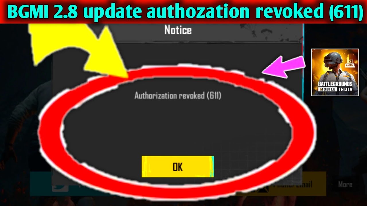 pubgm 2.8 update Authorization revoked problem fix solve l Facebook ...