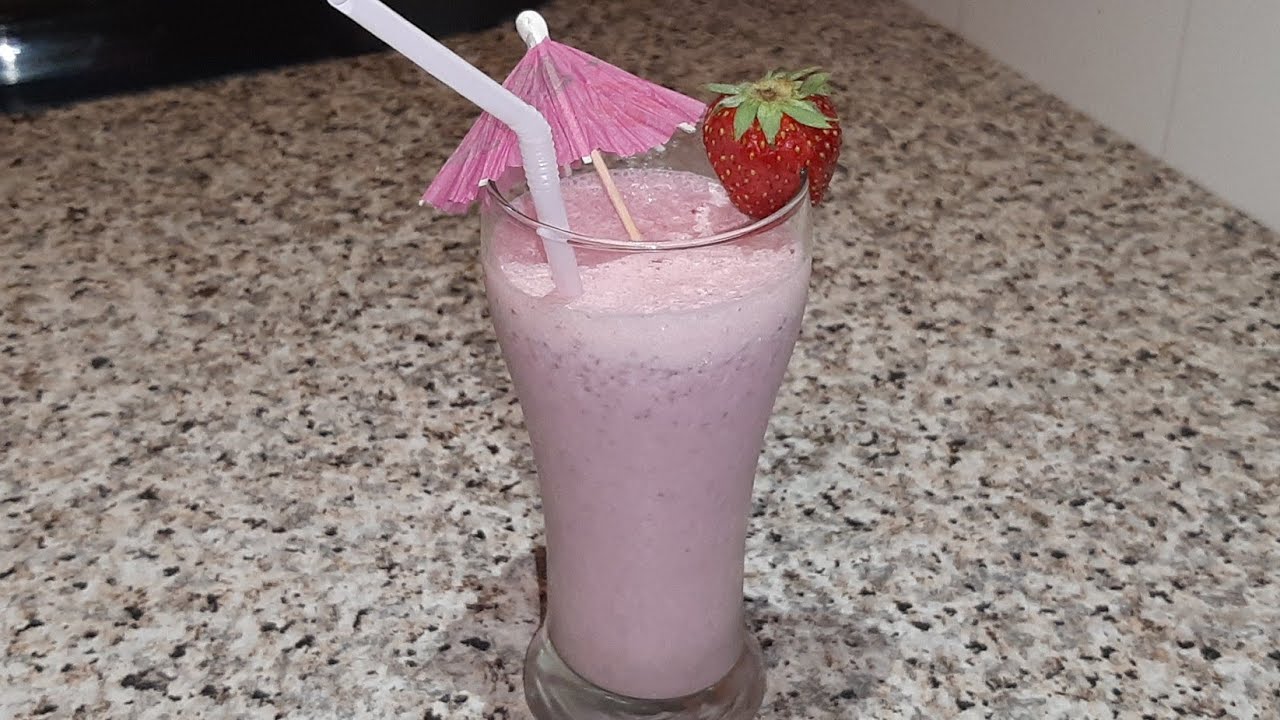 Вкусный клубничный коктейль быстро и просто/Osson va mazali kokteyl ...