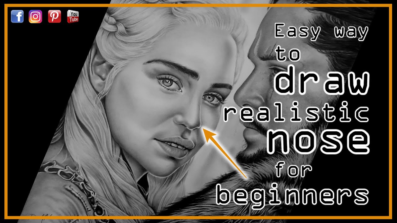 How to draw realistic nose for beginners step by step - YouTube