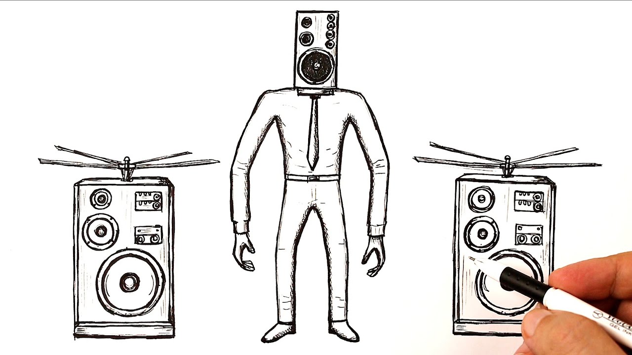 How to draw Big Speakerman, Helicopter Speaker Skibidi Toilet - YouTube