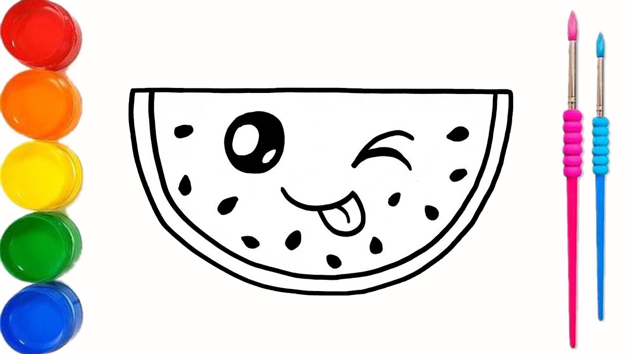 Drawing a cute Watermelon🍉 | How to draw a Watermelon - YouTube