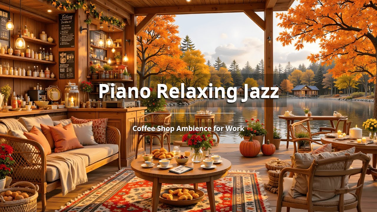 NO ADS | Cozy Autumn Cabin Ambience Smooth Autumn Jazz Music🍂Gently ...