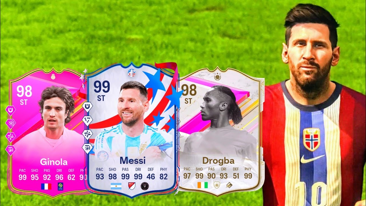 COPA AMERICA TOTT (99) MESSI , FUTTIES (98) GINOLA , ICON (98) DROGBA ...