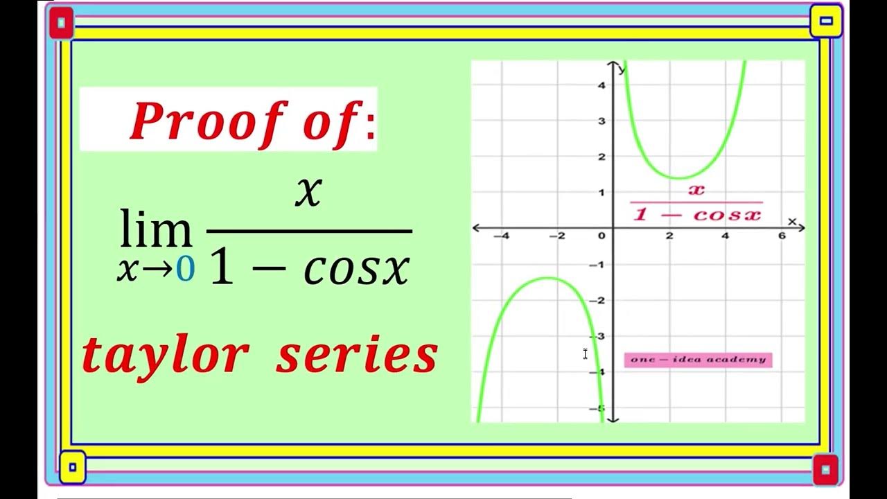 Proof of limit of x / 1- cos x as x approaches 0 Taylor series - YouTube
