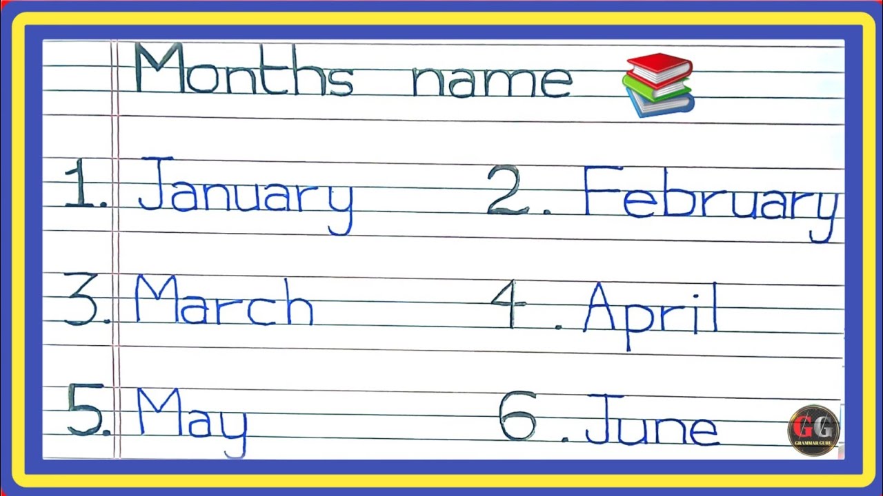 January February Months Name ॥ Months Name in English ॥ #grammer # ...