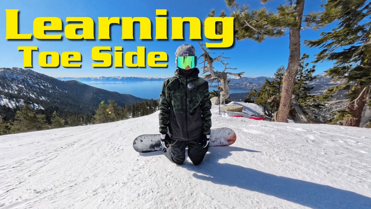Teaching Him Toe Side on a Snowboard - YouTube