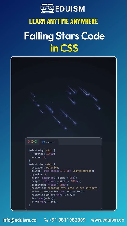 Falling Stars Code in CSS! #css #html #js #ai #ml #webdeveloper #javascript #dataanalysis # ...