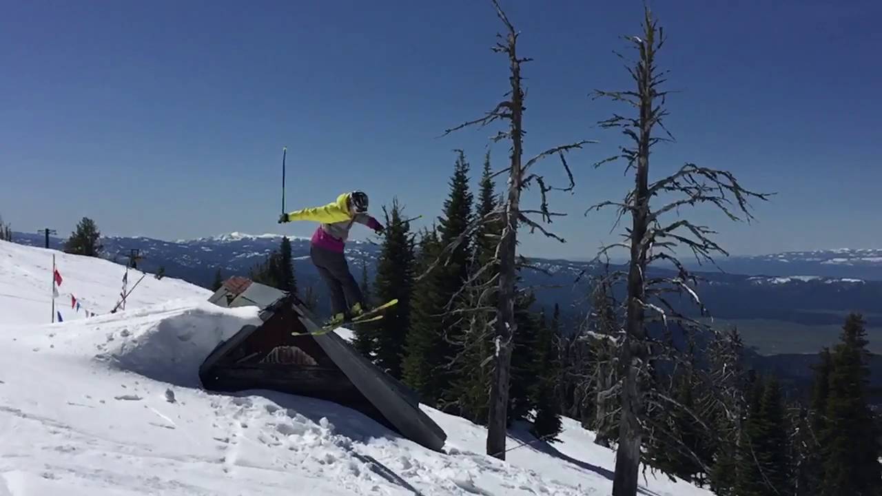 Airtime off the old Brundage Lookout - YouTube