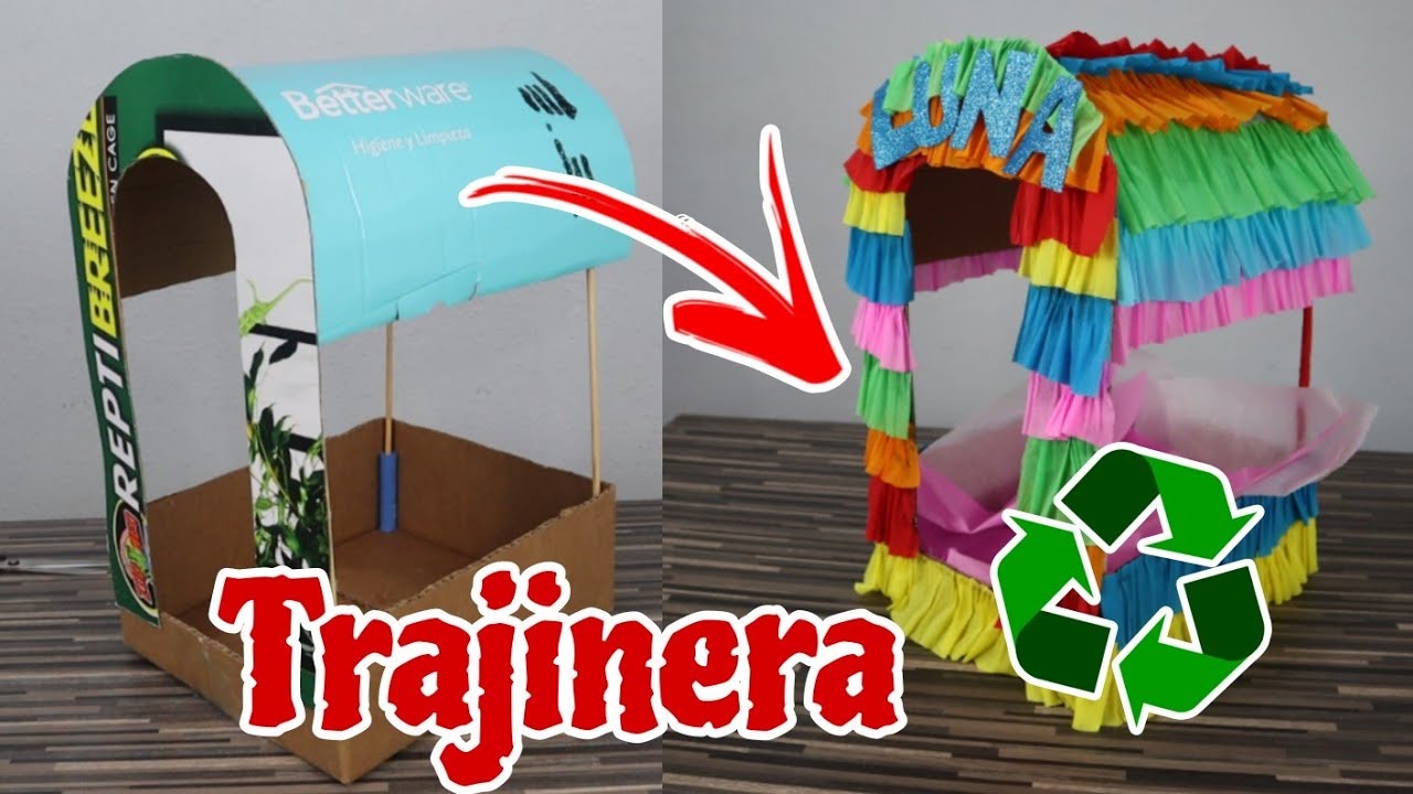 Trajinera de cartón RECICLAJE // Día de Muertos - YouTube