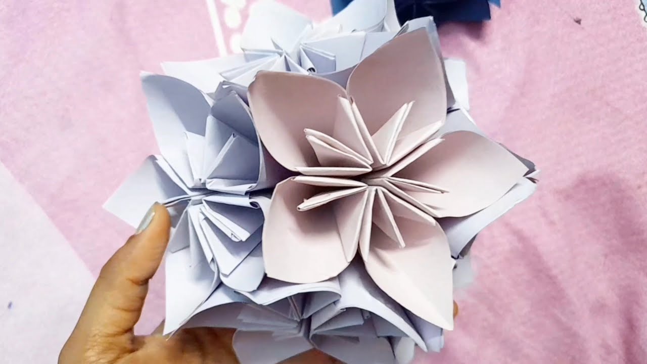 Kusudama Flower Tutorial | Origami | Japanese Flower decor - YouTube