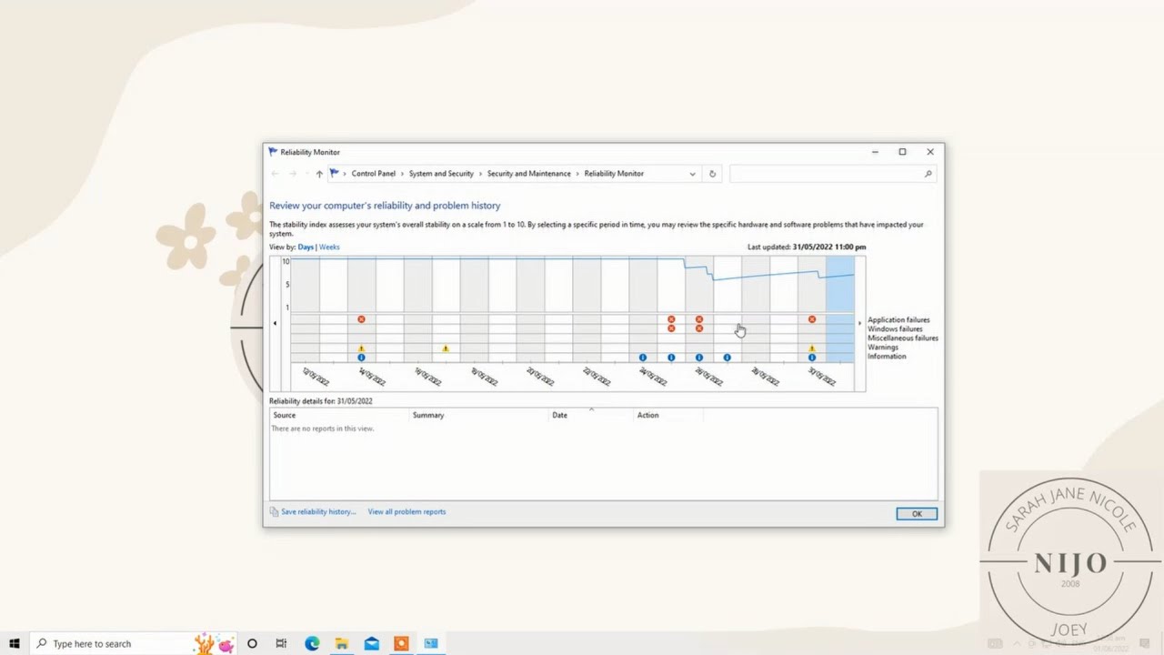How to open Performance Reliability Monitor - Windows 10 🖥️ | NiJo ...