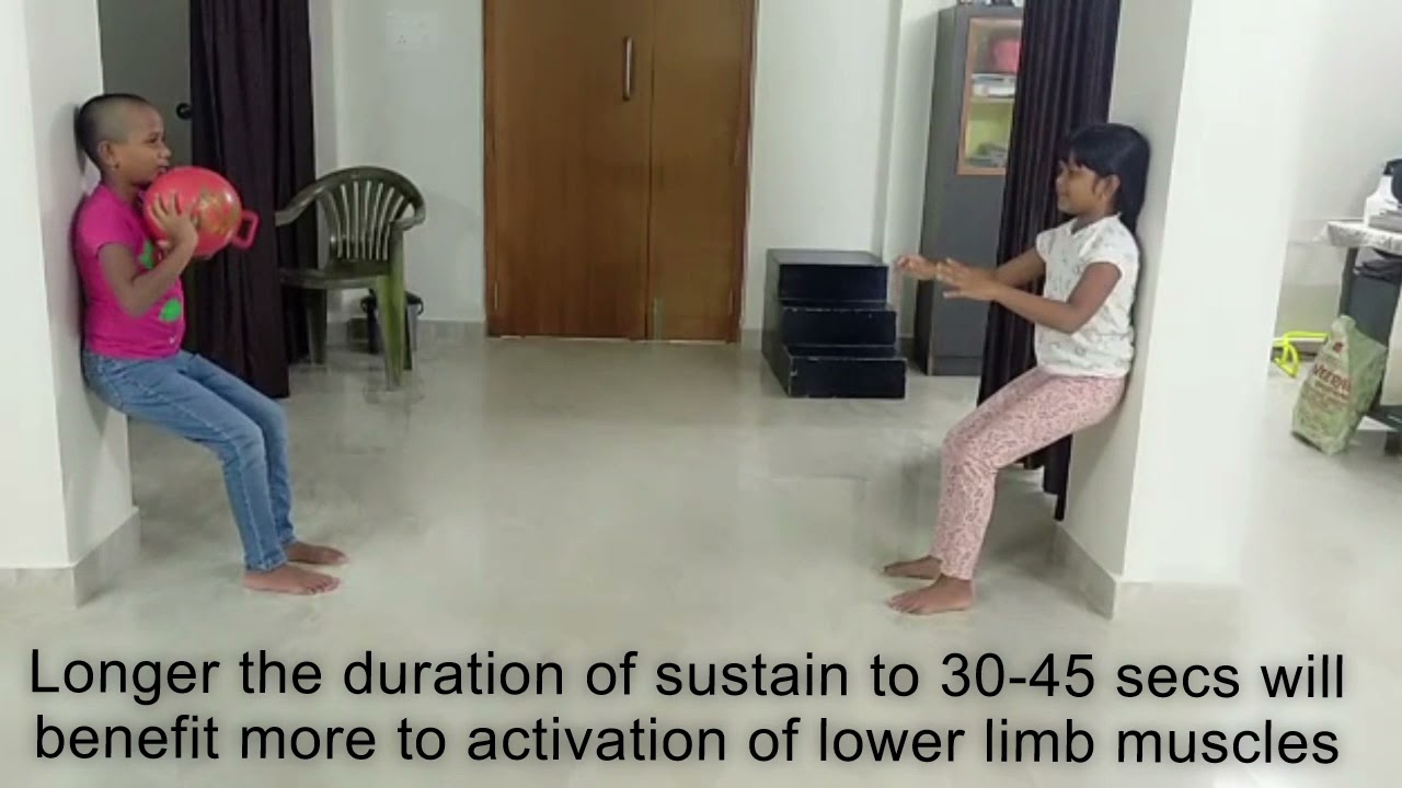 FUNCTIONAL ISOMETRIC WALL SQUAT in KIDS - YouTube