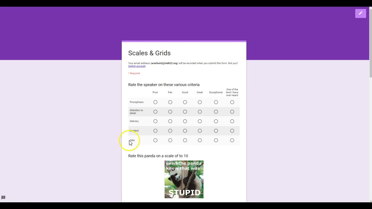 Multiple Choice Grid - YouTube