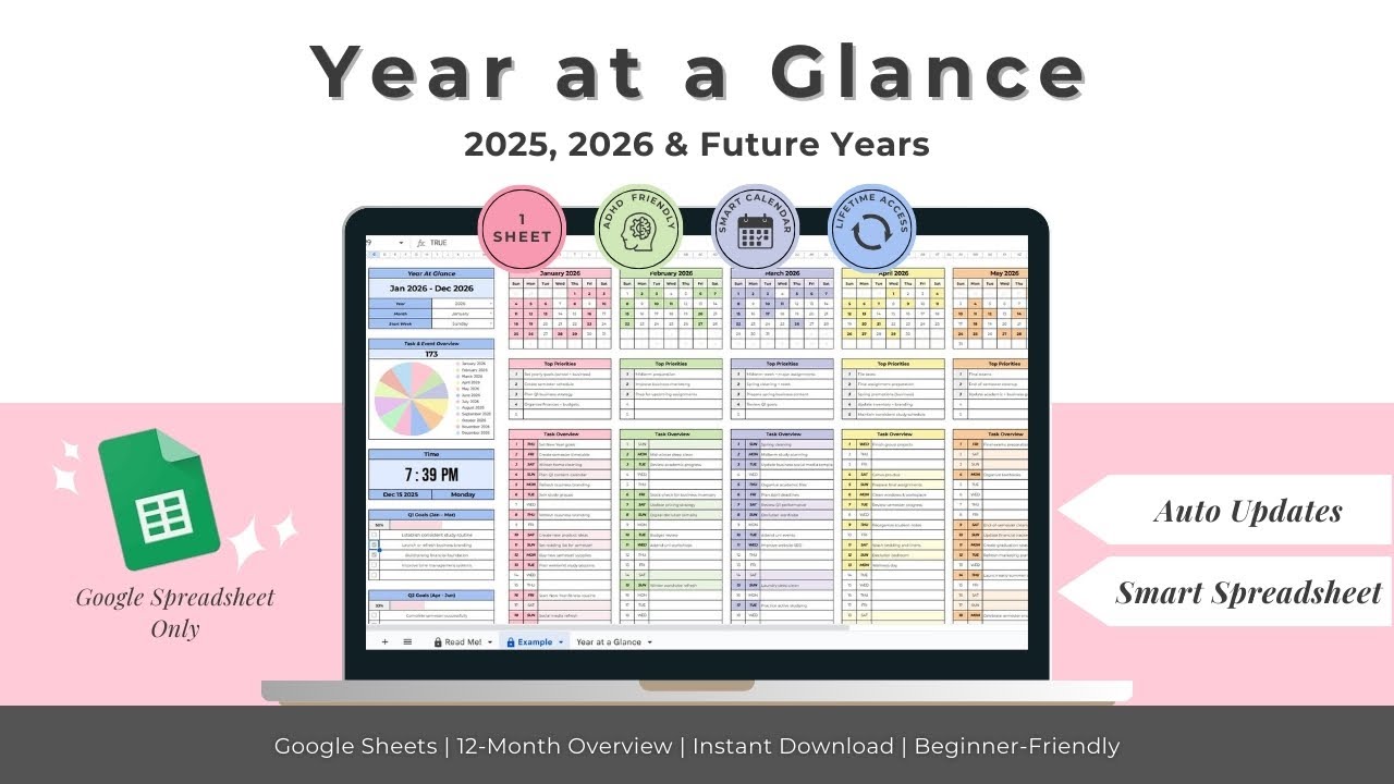 Year at a Glance Google Sheets Planner | Easy Setup & Demo - YouTube