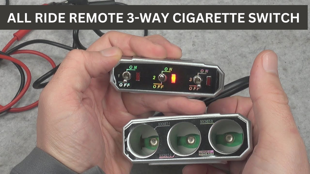 All Ride remote car cigarette lighter socket switch and 3 way splitter ...