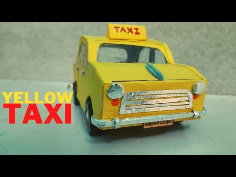 How to make amazing yellow paper taxi | kolkata taxi | paper car #paper ...