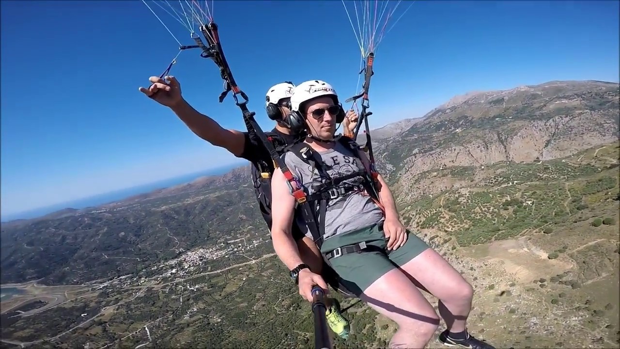 Christian in Avdou Hersonissos Tandem Paragliding Crete Heraklion - YouTube