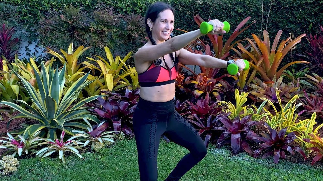 40 min Barre Inspired Routine with Weights & Cardio Bursts - YouTube