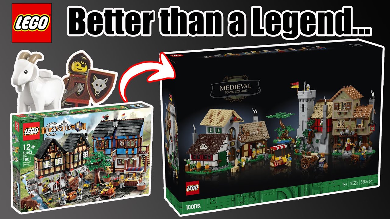DETAILED Breakdown of the Medieval Town Square | Lego 10332 - YouTube
