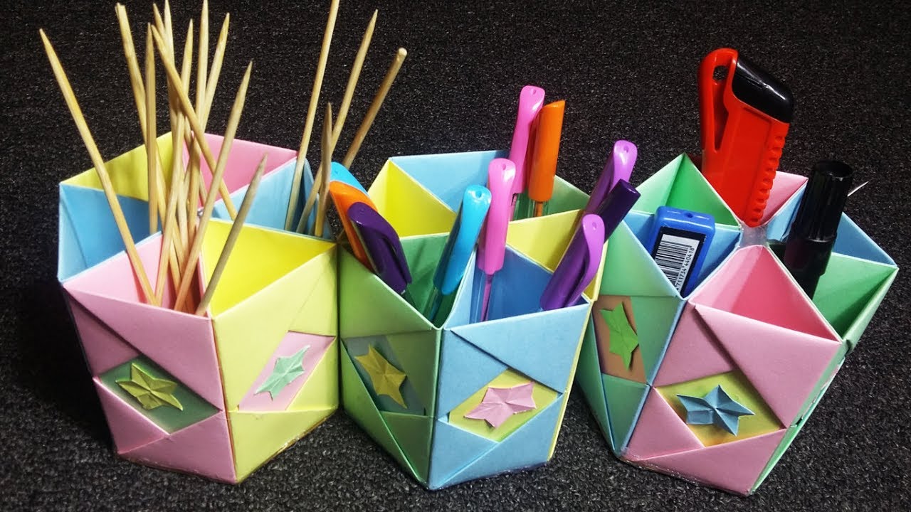How To Make Hexagonal Paper Pen Pencil Holder Make Your Own Pen Holder Easy Origami Pen how-to-make-hexagonal-paper-pen-pencil-holder-make-your-own-pen-holder-easy-origami-pen