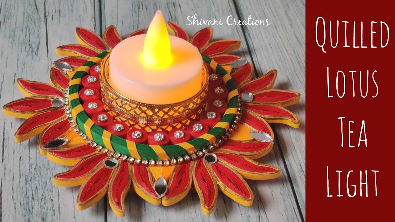 Lotus Tea-light Holder/ Quilling Lotus Tea-Light - YouTube