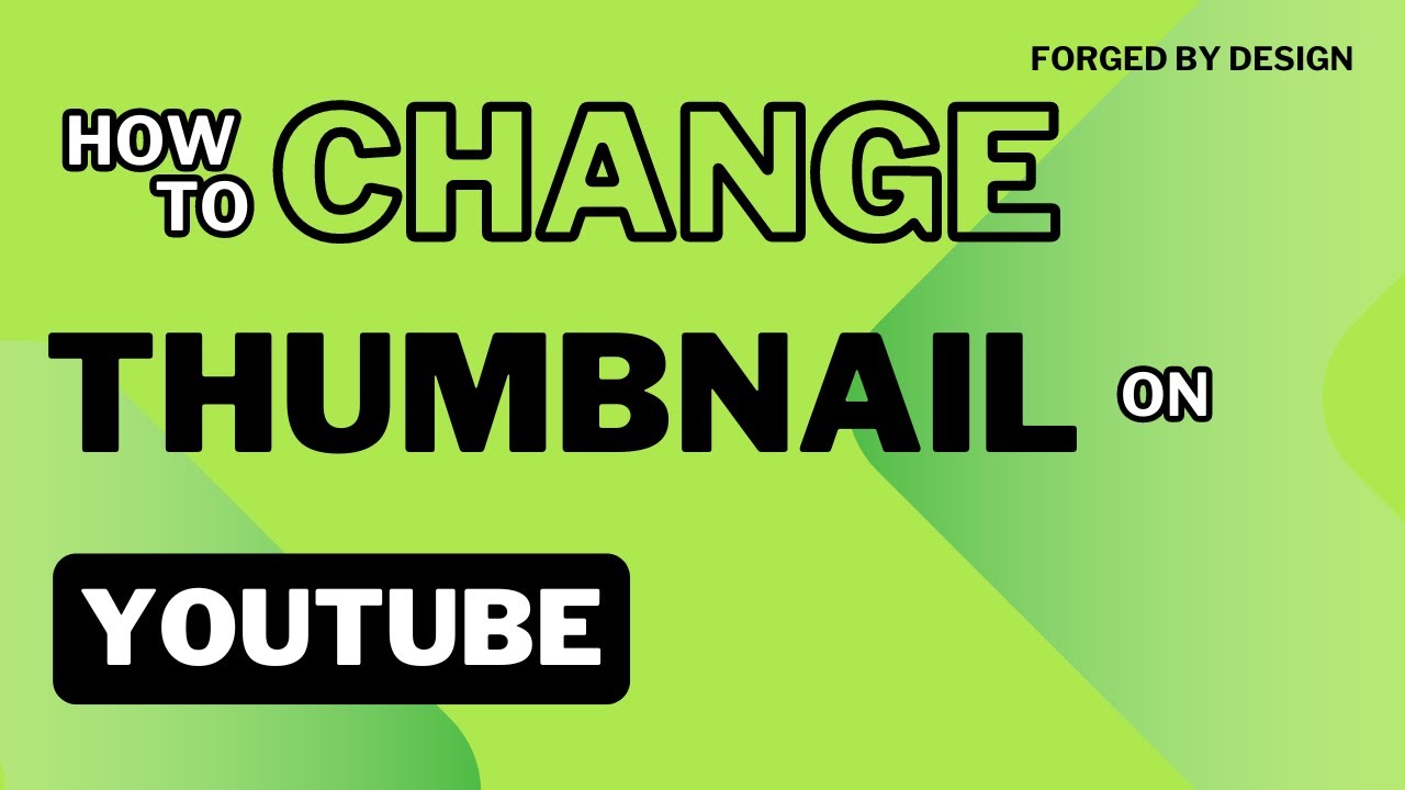 HOW TO change thumbnail on youtube FAST and EASY - YouTube