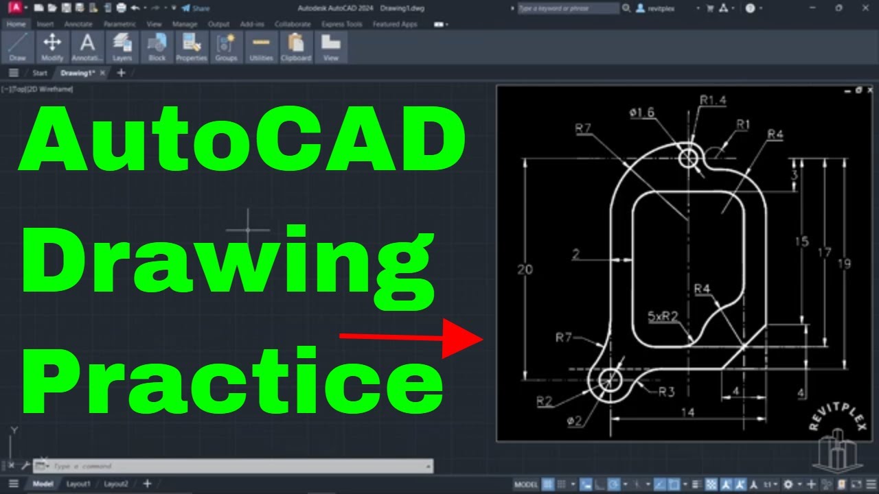 Drawing 25 | AutoCAD drawing practice - YouTube