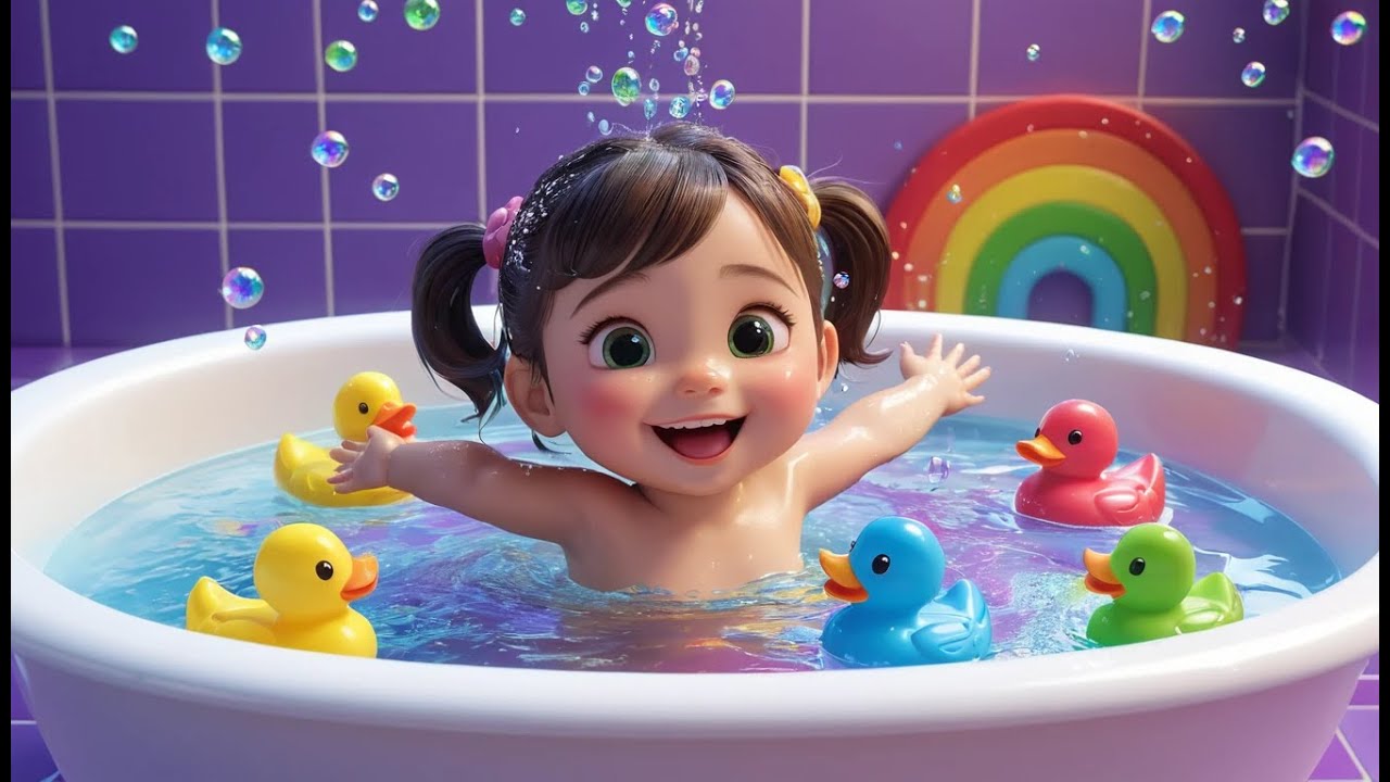 Splish, Splash, A Rainbow Bath | Fun Bath Time Song for Kids | Colorful ...