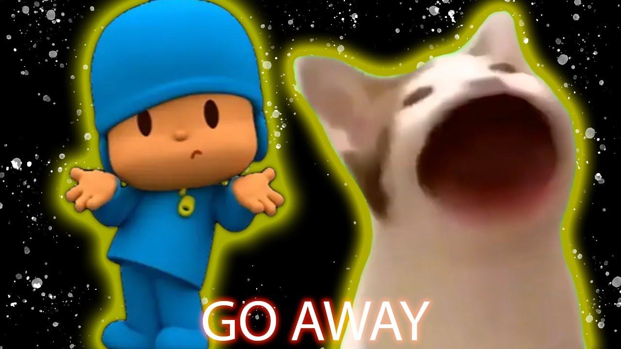 5 Pocoyo & Pop Cat "Go Away" Sound Variations in 35 Seconds Meme ...