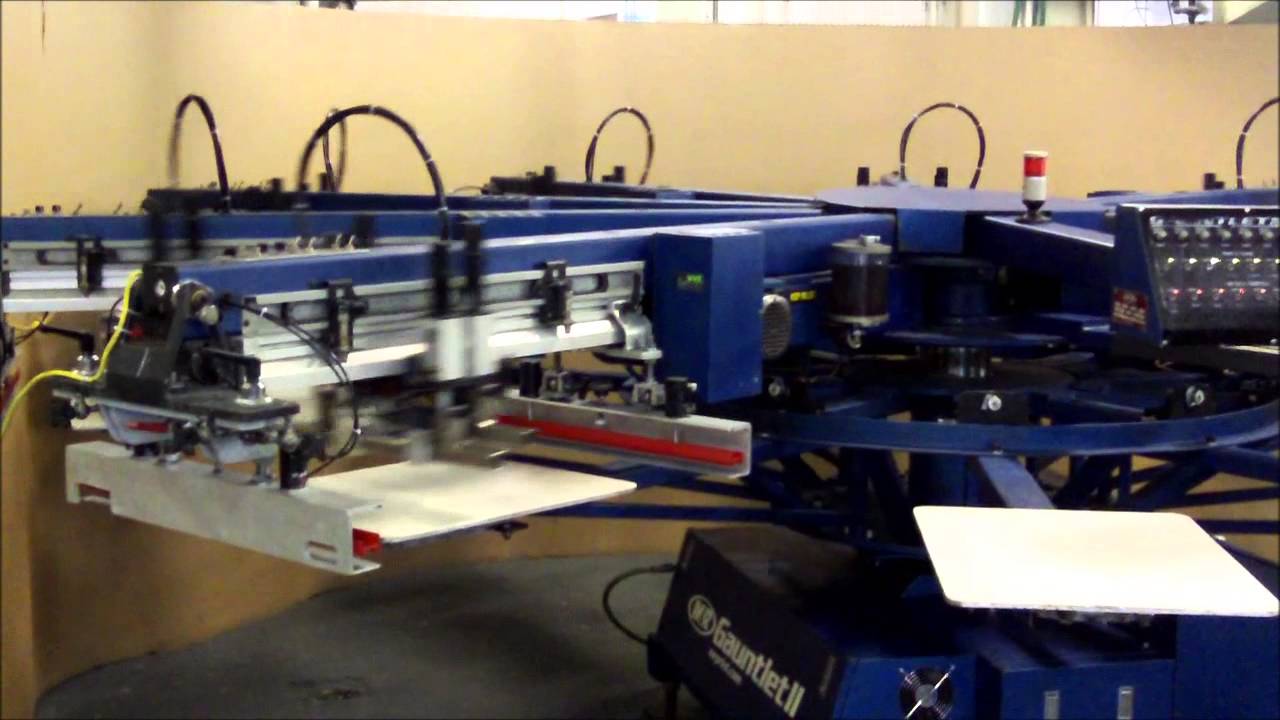 M&R Gauntlet II 8 color 10 station - YouTube