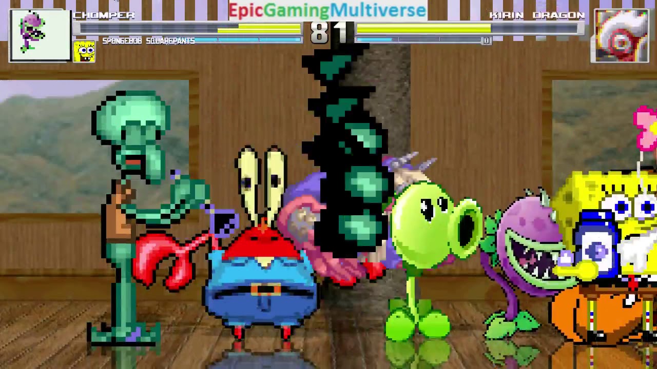 Plants VS Zombies Characters And SpongeBob VS Kirin Dragon In A MUGEN ...
