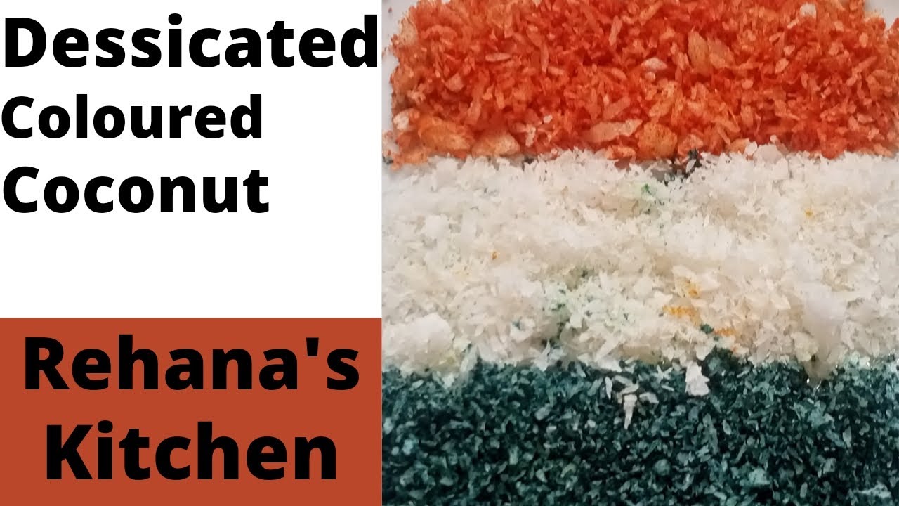 Dessicated Coloured Coconut /How to make Coloured Coconut Powder - YouTube