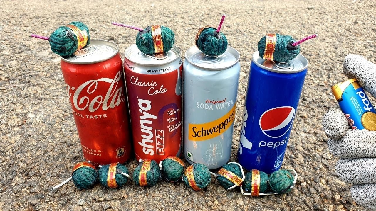 Experiment : Coca Cola VS Atom Bomb & Pepsi VS Bomb | Crackers Blast ...
