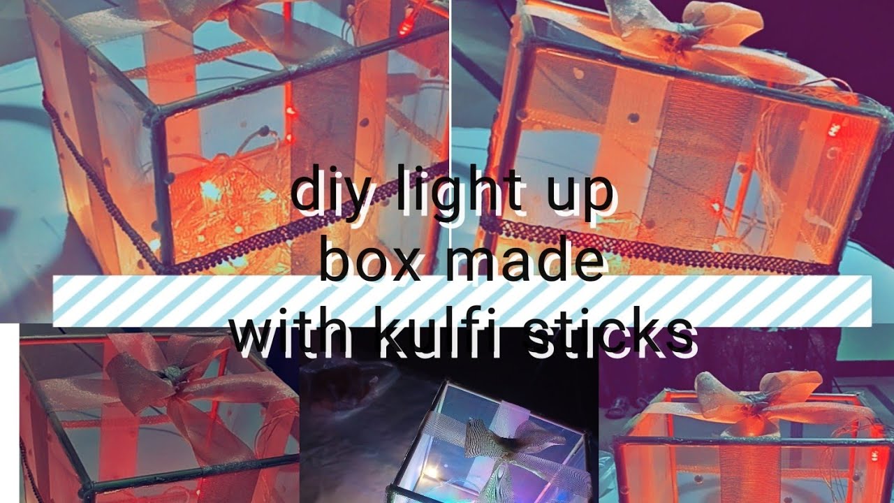 DIY light up box made with kulfi sticks #decoration #aniversario # ...