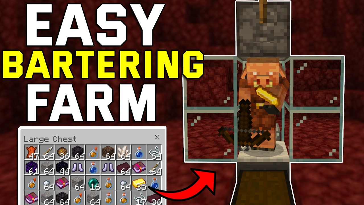 EASY Expandable Piglin Trading Farm Minecraft 1.21+ (Bedrock,Mcpe,Ps4 ...