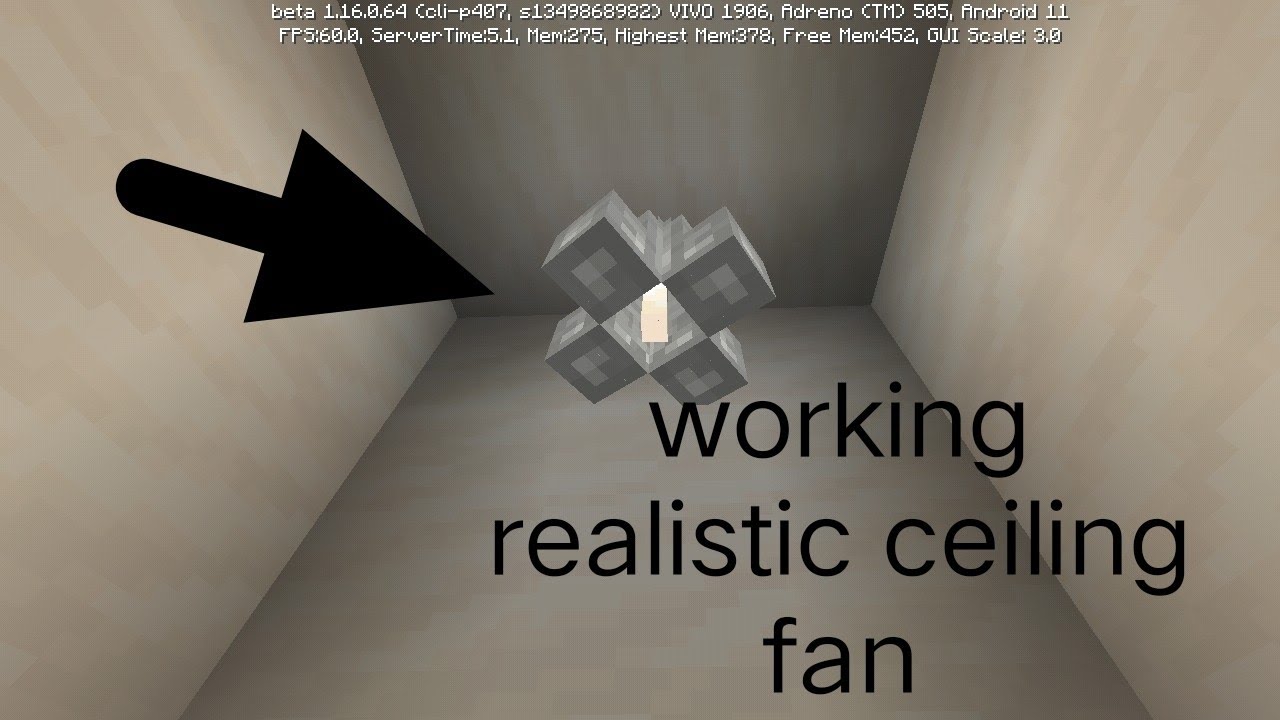 how to make a working ceiling fan in minecraft | 1.16+ | tutorial - YouTube