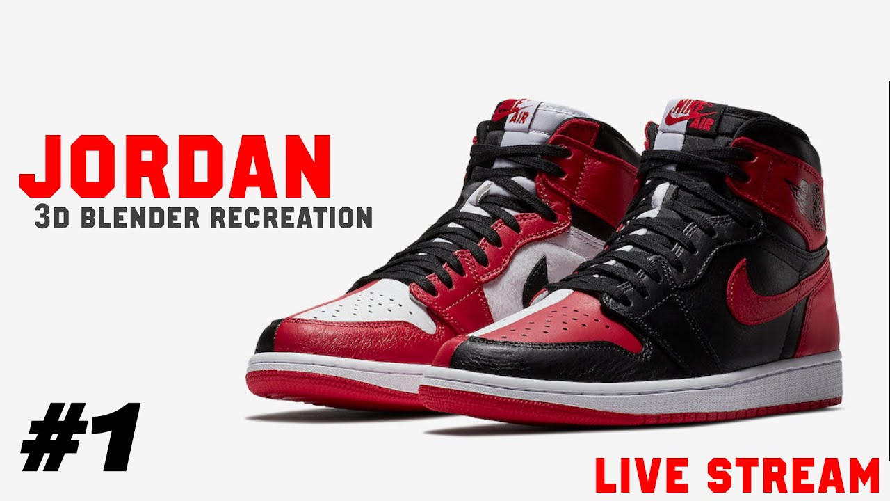 (LIVE ) Blender - Jordan 1s 3D Product Model / Render #1 - YouTube