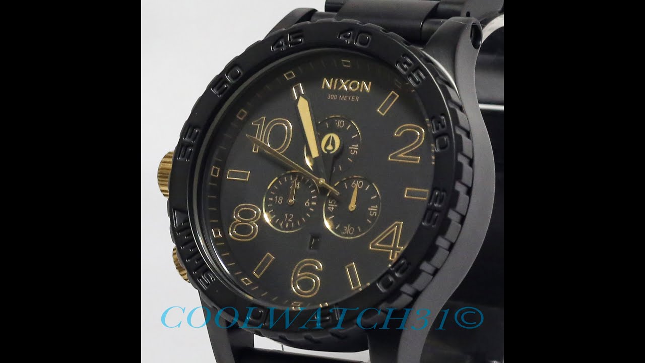 COOLWATCH31 A083-1041 NIXON CHRONO 51-30 Matte Black Gold ニクソン クロノ マット ...