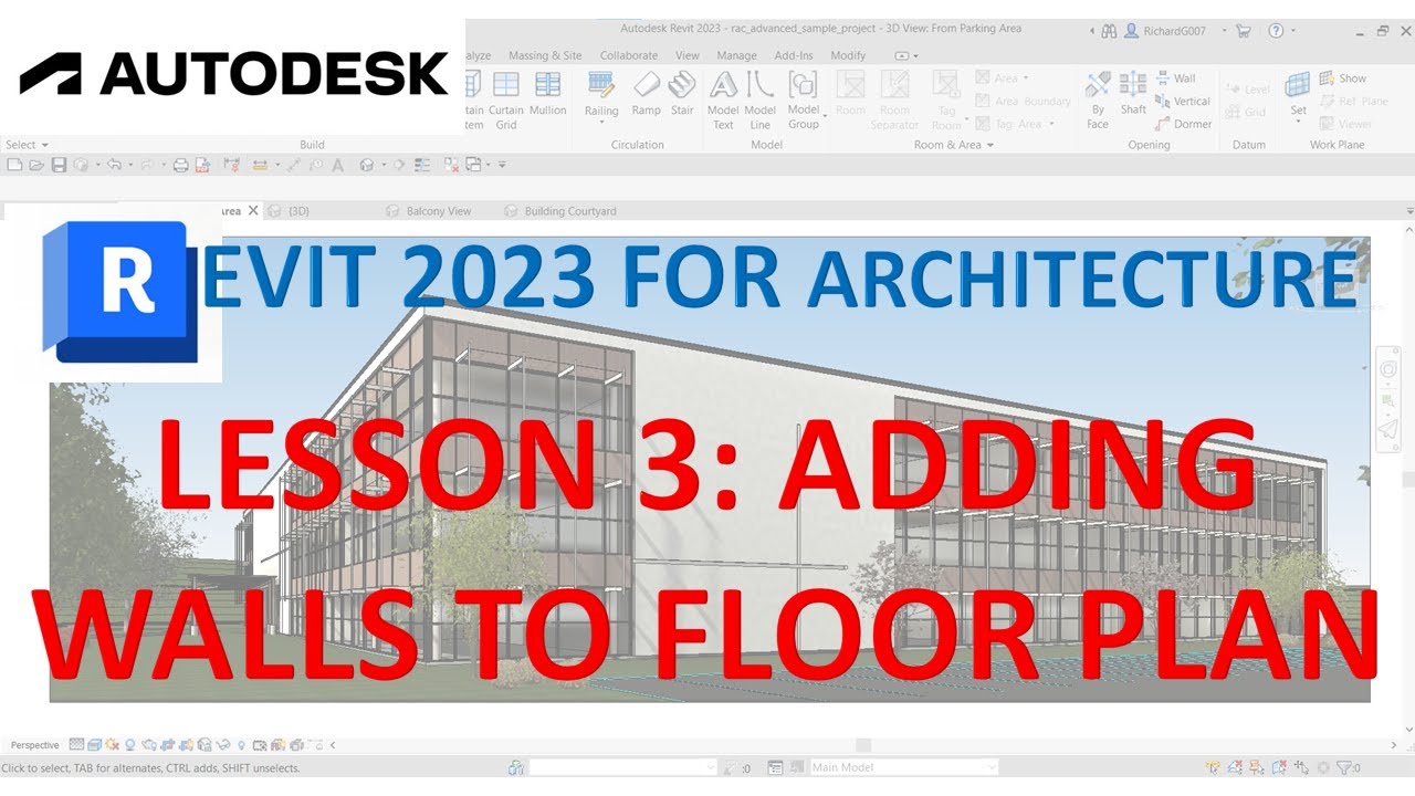 REVIT 2023 FOR ARCHITECTURE: LESSON 3 - ADD WALLS IN FLOOR PLAN VIEW ...