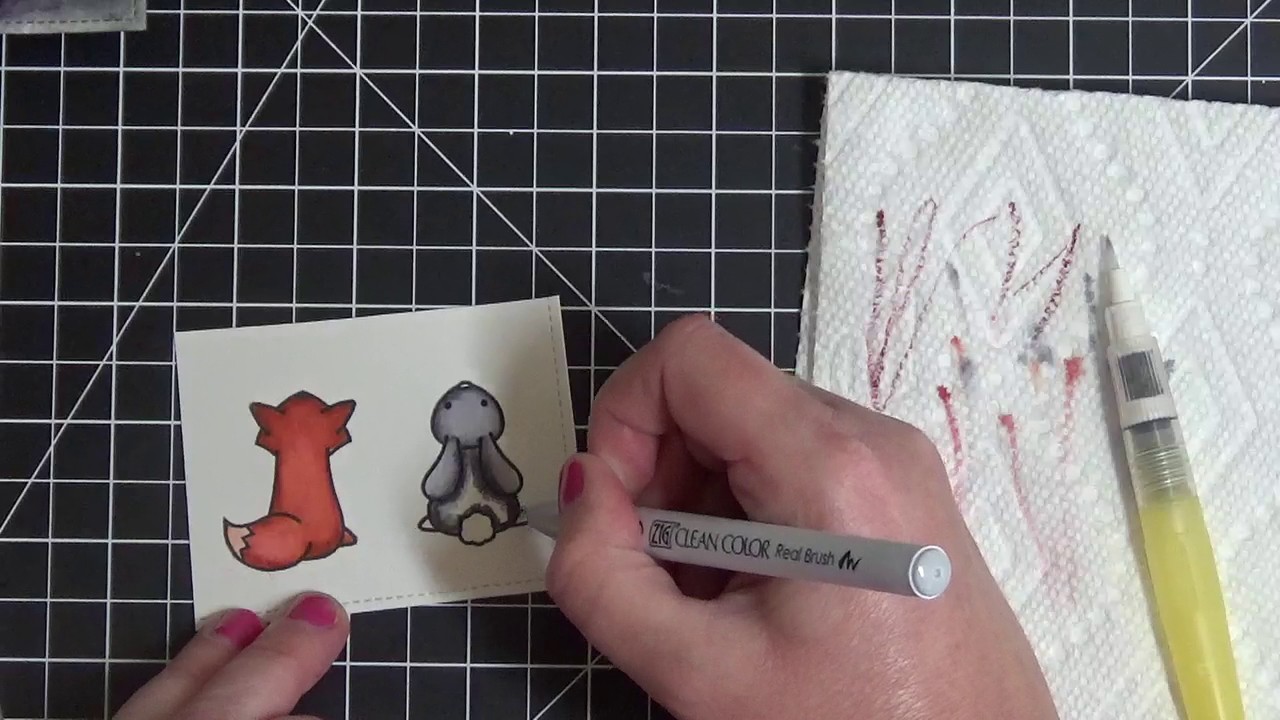 Lawn Fawn - Starry Night Card Part 2: Coloring the Critters - YouTube