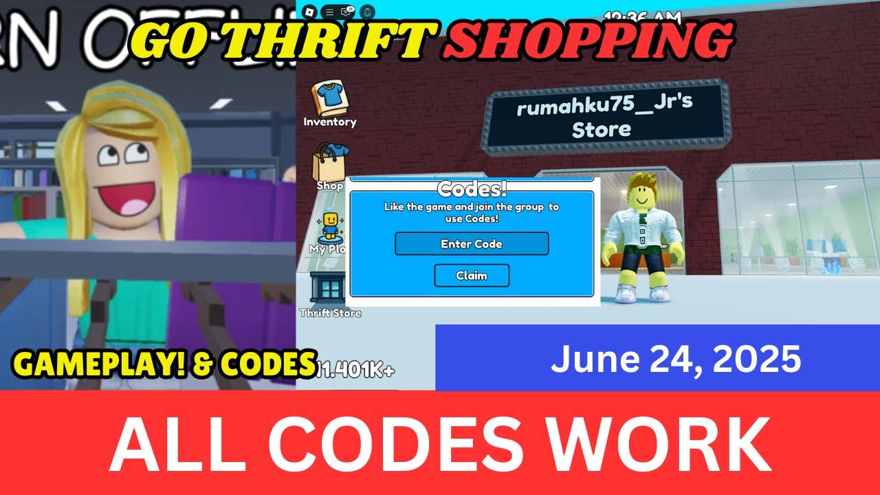 ALL Codes Work Go Thrift Shopping ROBLOX, June 24, 2025 - YouTube