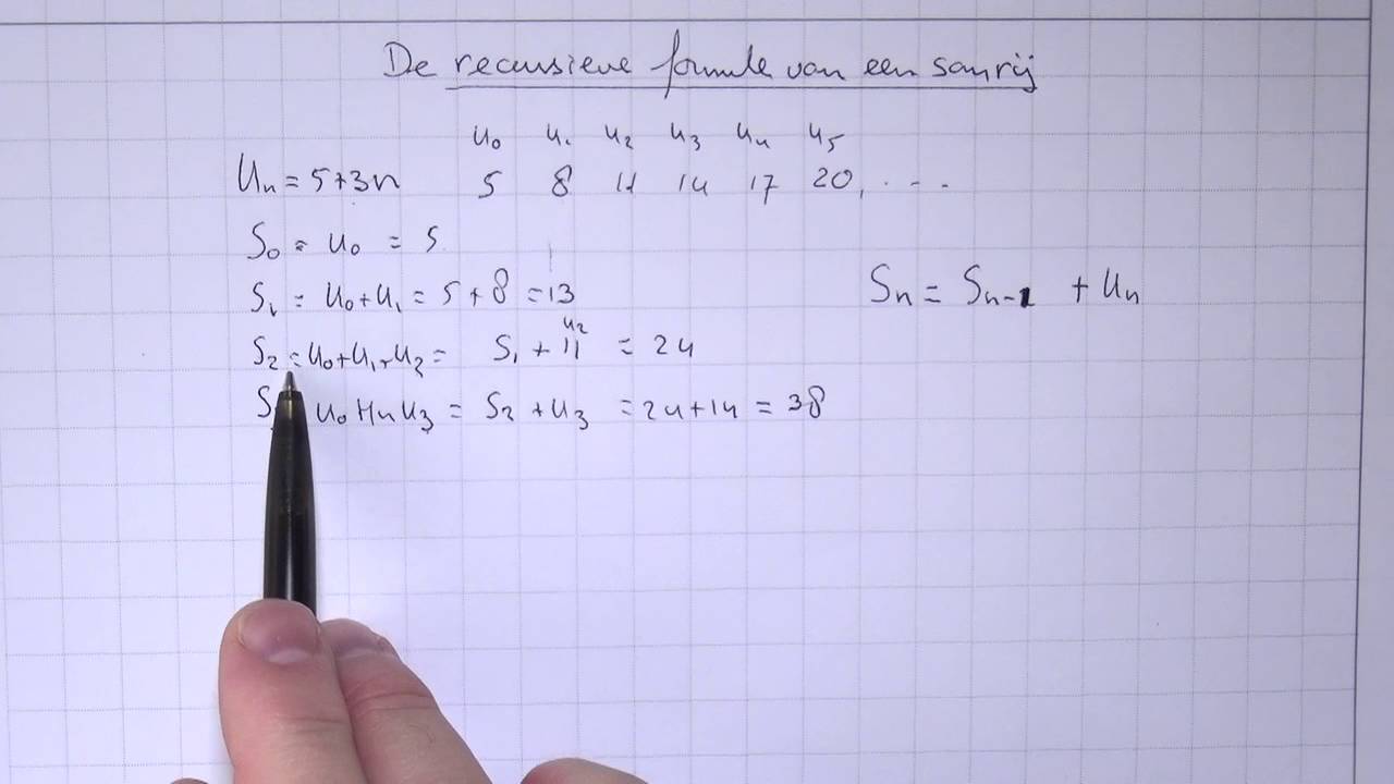VWO5wisA_H8_9 De recursieve formule van een somrij - YouTube