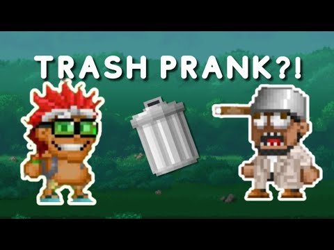 50/50 Trash Prank || Pixel Worlds - YouTube