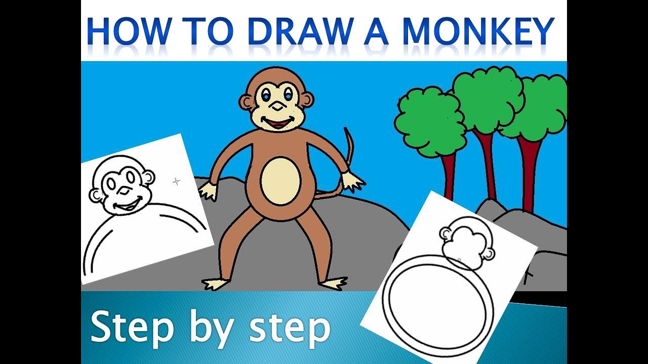 How to Draw a Monkey in ms paint - YouTube