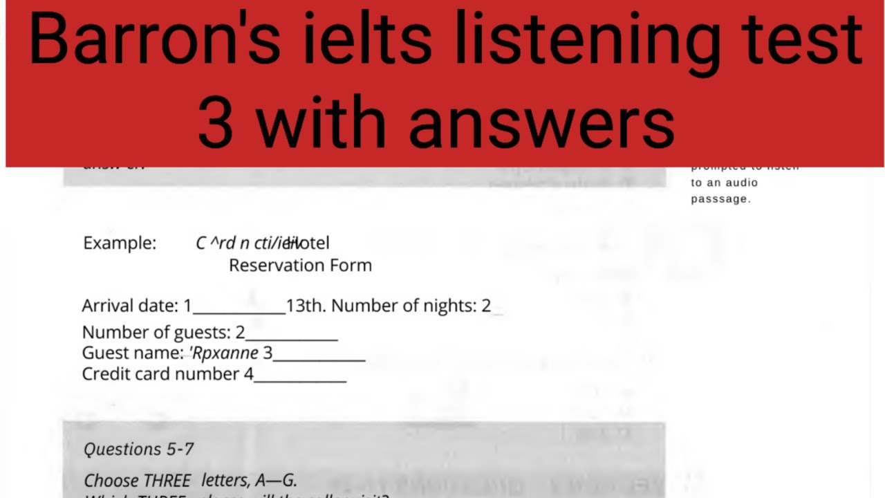 Barron's ielts listening test 3 with answers 2024|Hd video - YouTube