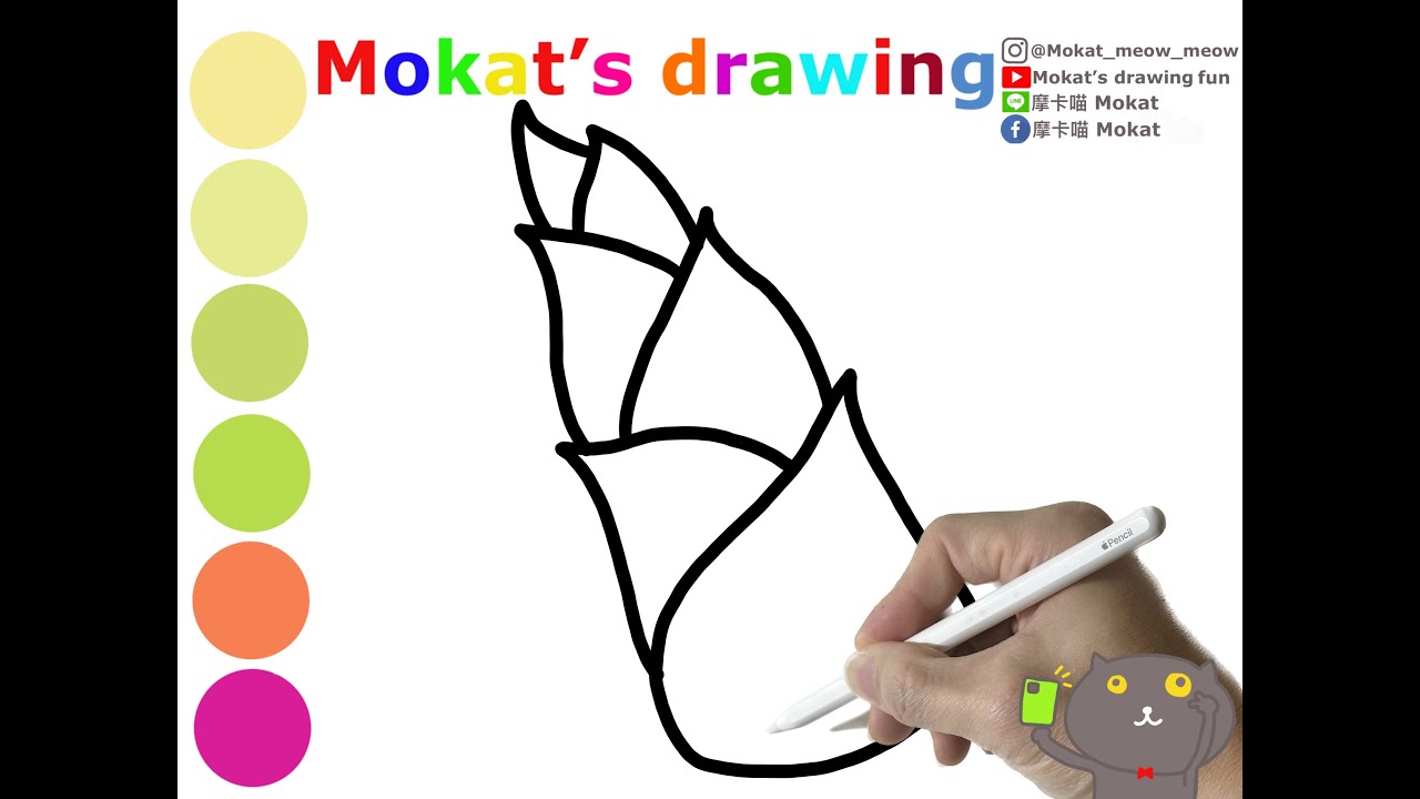 How to draw a bamboo shoots easy step by step for kids - YouTube