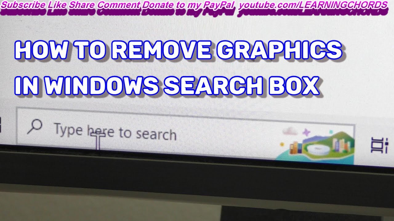 Windows 10 Windows 11 How to Remove Graphics in SEARCH BOX - YouTube