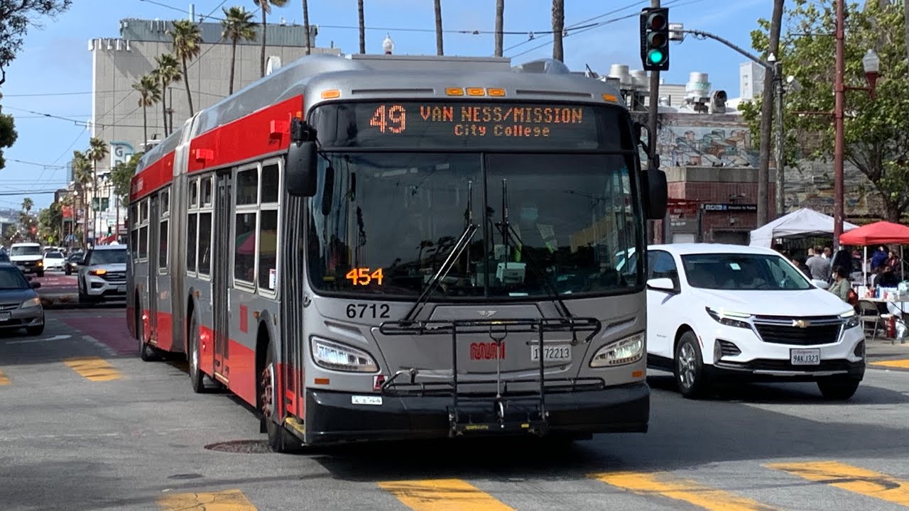 SF MUNI 2015 New Flyer XDE60 #6712 on 49 Van Ness/Mission - YouTube